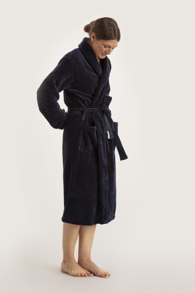 Morgonrock Torekov Dam Mörkblå Frotté - Pellevävare